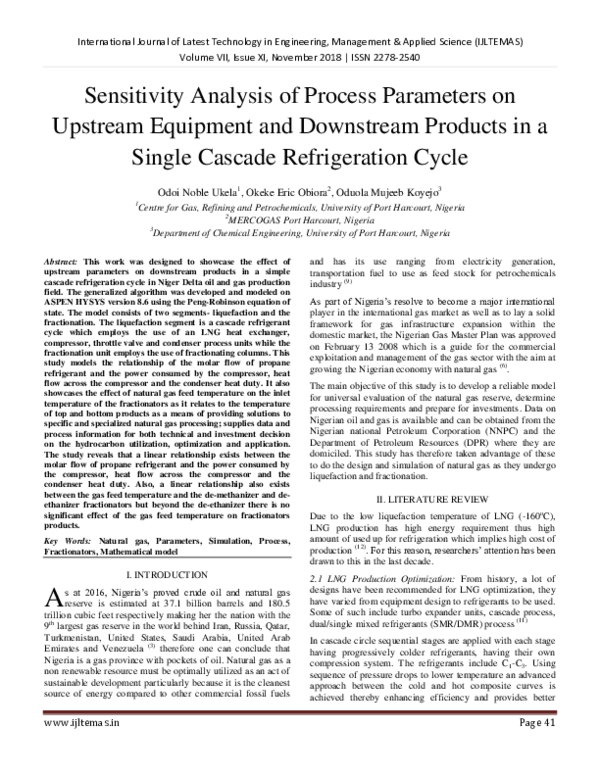 (PDF) Sensitivity Analysis of Process Parameters on Upstream Equipment ...