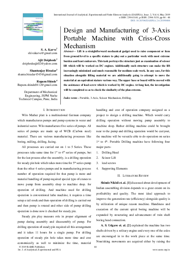 (PDF) Design and Manufacturing of 3-Axis Portable Machine with Criss ...