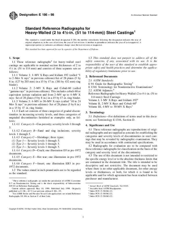 (PDF) Designation: E 186 -98 Standard Reference Radiographs for Heavy ...
