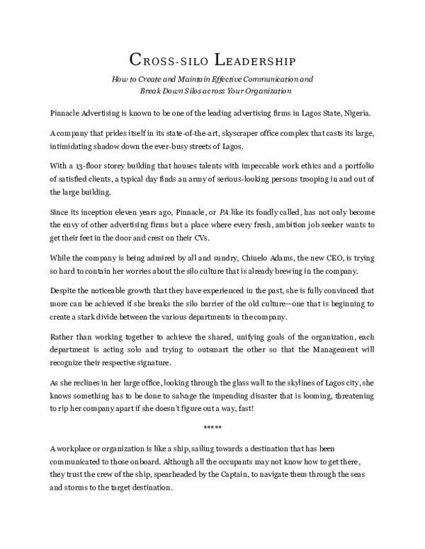 (DOC) Cross Silo Leadership Toye Sobande