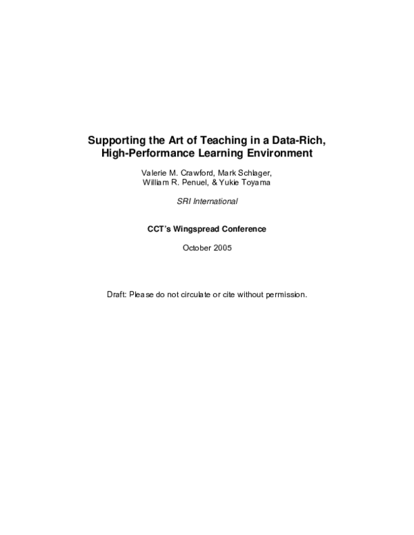 (PDF) Supporting the art of teaching in a data-rich, high-performance ...