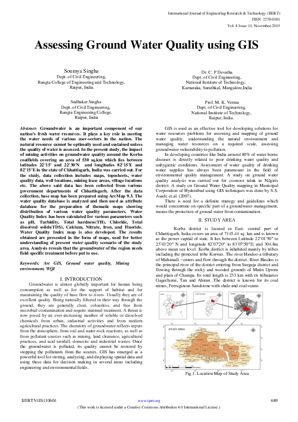IJERT-Assessing Ground Water Quality using GIS