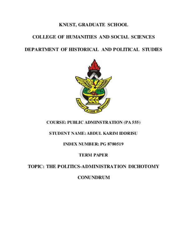 (PDF) KNUST, GRADUATE SCHOOL COLLEGE OF HUMANITIES AND SOCIAL SCIENCES ...