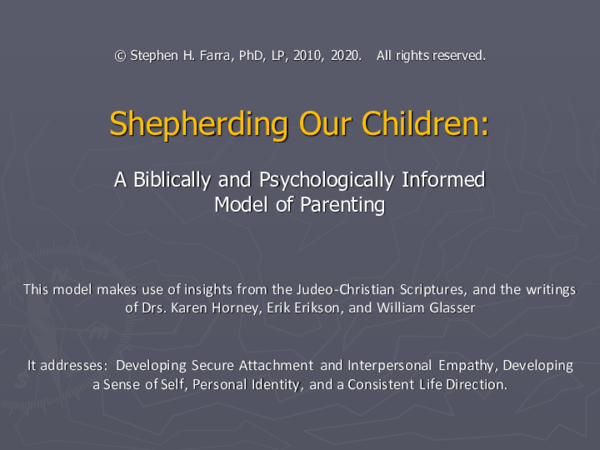 (PDF) Shepherding Our Children: A Biblically and Psychologically ...