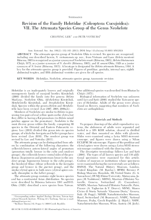 (PDF) Revision of the Family Helotidae (Coleoptera: Cucujoidea): VII ...