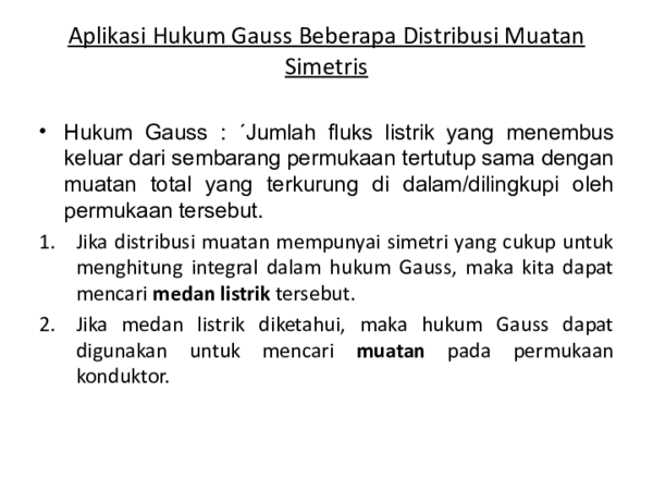 (PPT) Aplikasi Hukum Gauss Beberapa Distribusi Muatan Simetris ppt
