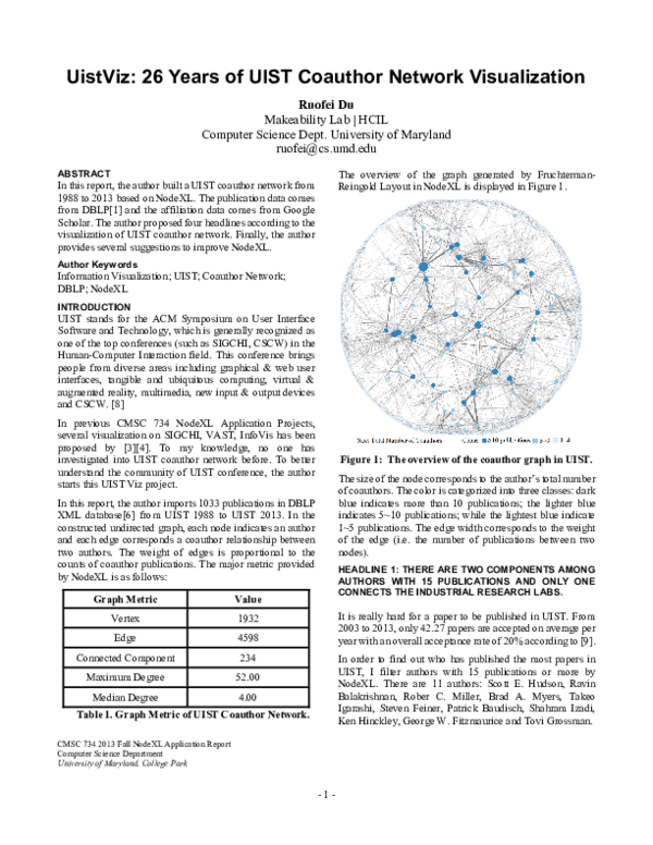(PDF) UistViz: 26 Years of UIST Coauthor Network Visualization