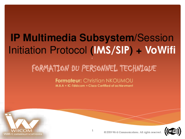 (PDF) FORMATION IP Multimedia Subsystem/Session Initiation Protocol (IMS/SIP) + VoWifi
