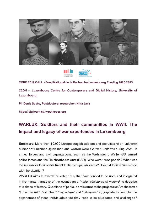 (PDF) Project Description "Warlux" - Soldiers and their communities in ...