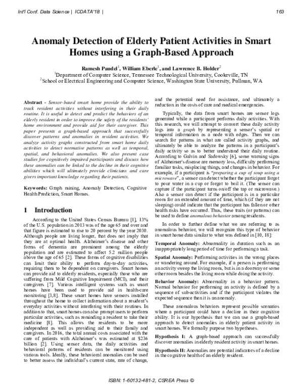 Pdf Anomaly Detection Of Elderly Patient Activities In Smart Homes