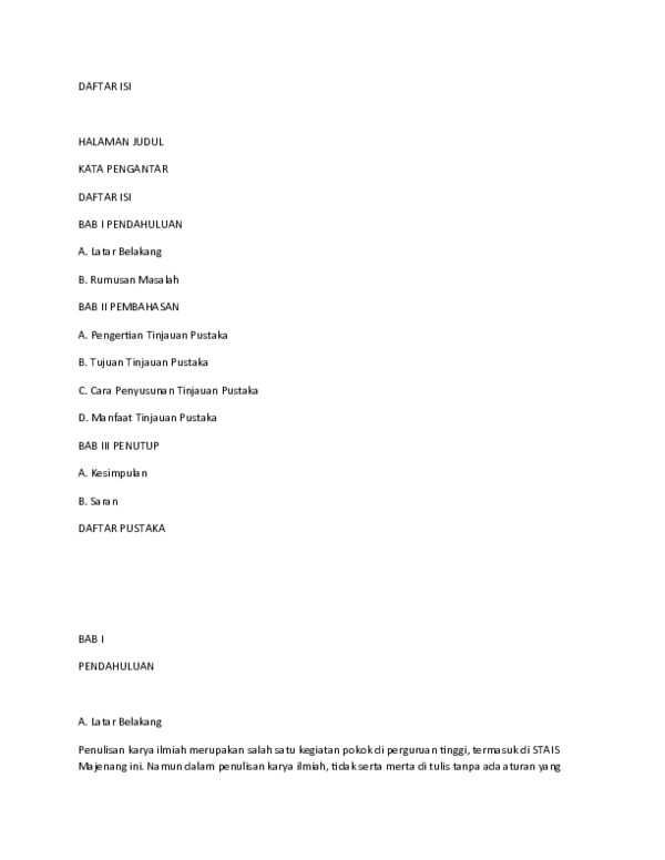 (DOC) Materi penulisan tinjauan pustaka