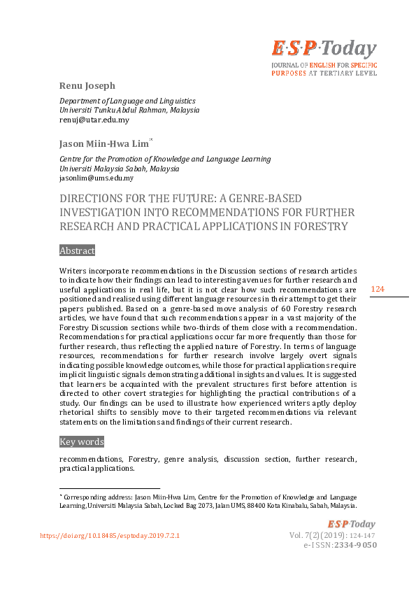 (PDF) Directions for the Future: A Genre-based Investigation into ...