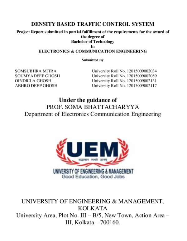 (PDF) DENSITY BASED TRAFFIC CONTROL SYSTEM