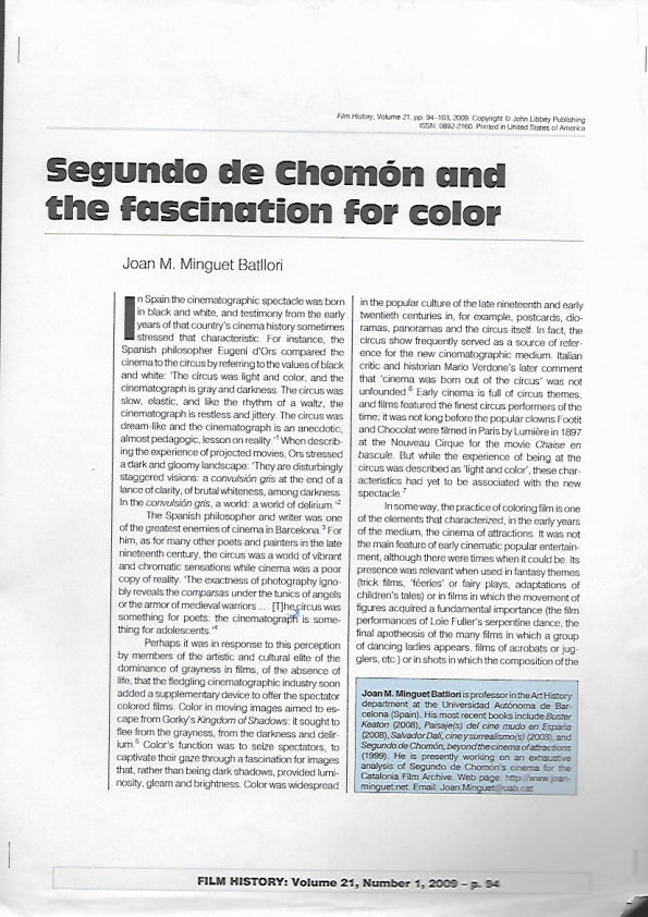 (PDF) SEGUNDO DE CHOMON AND THE FASCINATION FOR COLOR