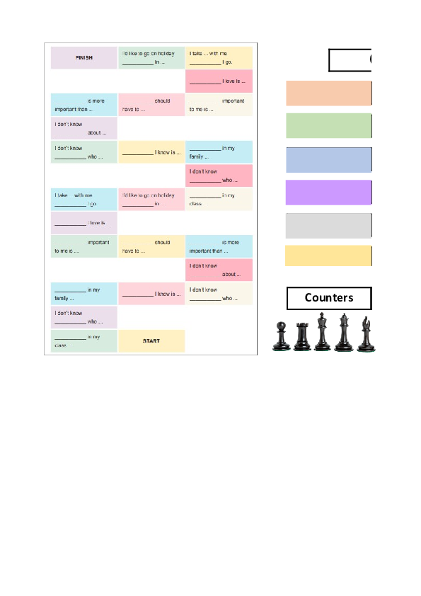 (XLS) Indefinite Pronouns Board Game