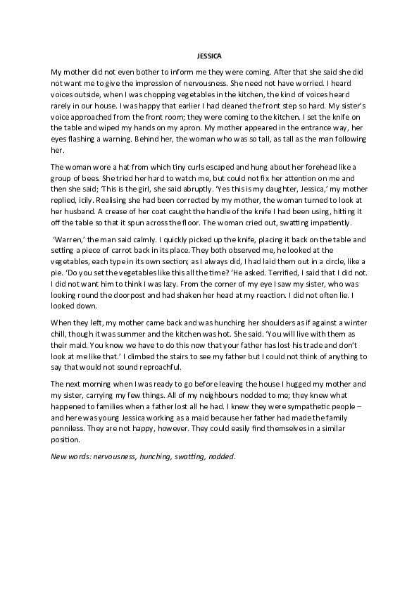 (DOC) Comprehension passage 5 Jessica