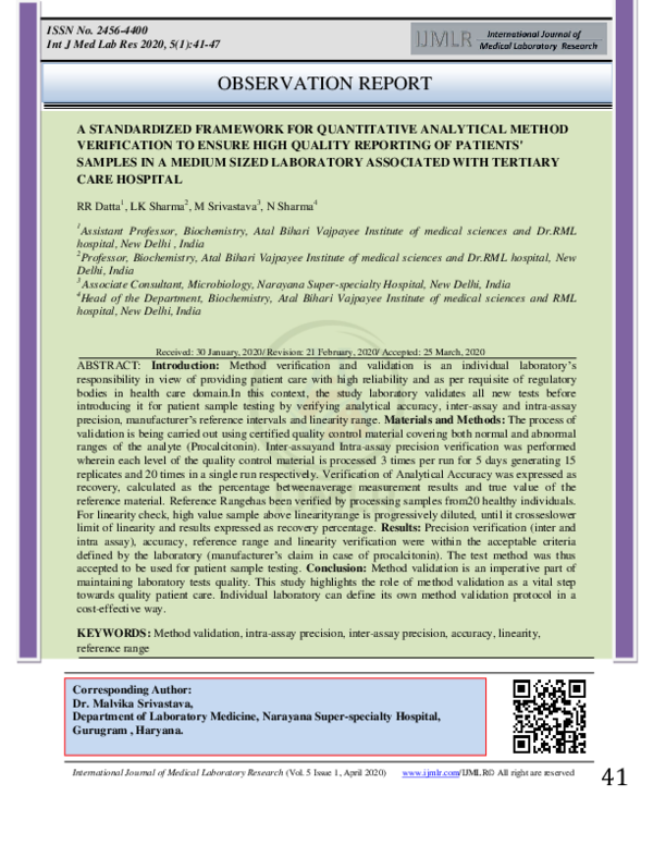 (PDF) A STANDARDIZED FRAMEWORK FOR QUANTITATIVE ANALYTICAL METHOD ...