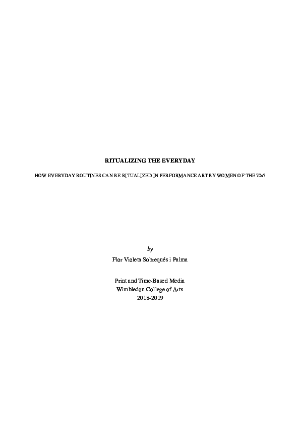 (PDF) RITUALIZING THE EVERYDAY; HOW EVERYDAY ROUTINES CAN BE RITUALIZED ...
