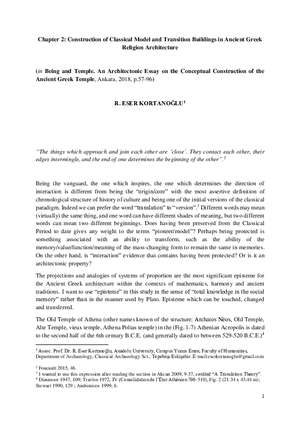 (PDF) Chapter 2: Construction of Classical Model and Transition ...