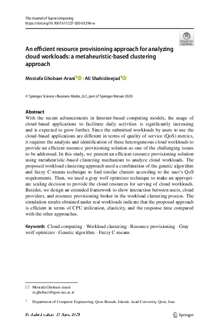 (PDF) An efficient resource provisioning approach for analyzing cloud workloads: a metaheuristic ...