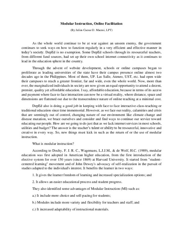 (PDF) Modular Instruction