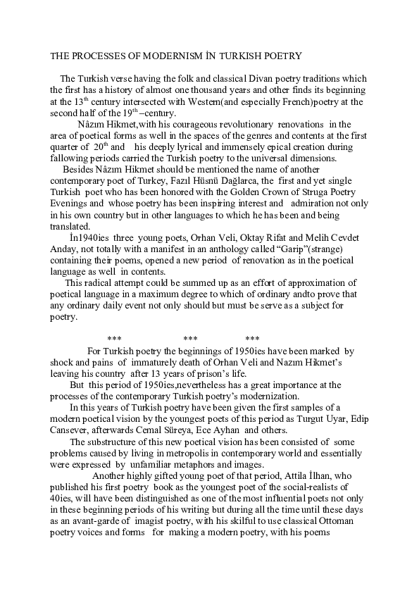 (DOC) The Processes of Modern Turkish Poetry