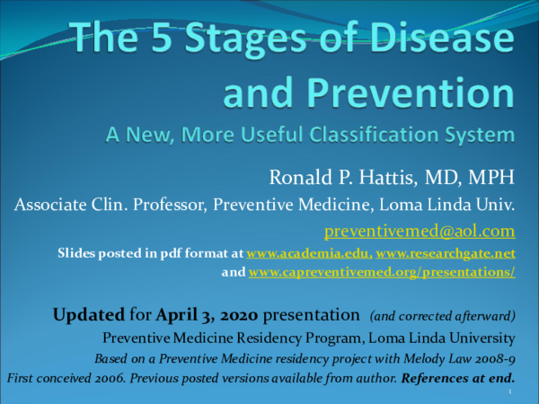 (PDF) The 5 Stages of Disease and Prevention A