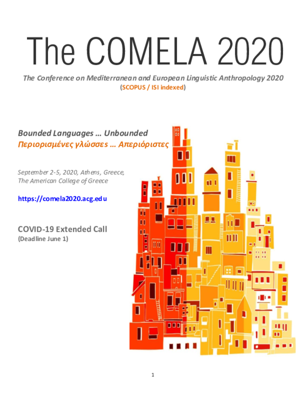 (PDF) COMELA 2020 CFP COVID-19 Extended Call | The COMELA - Academia.edu