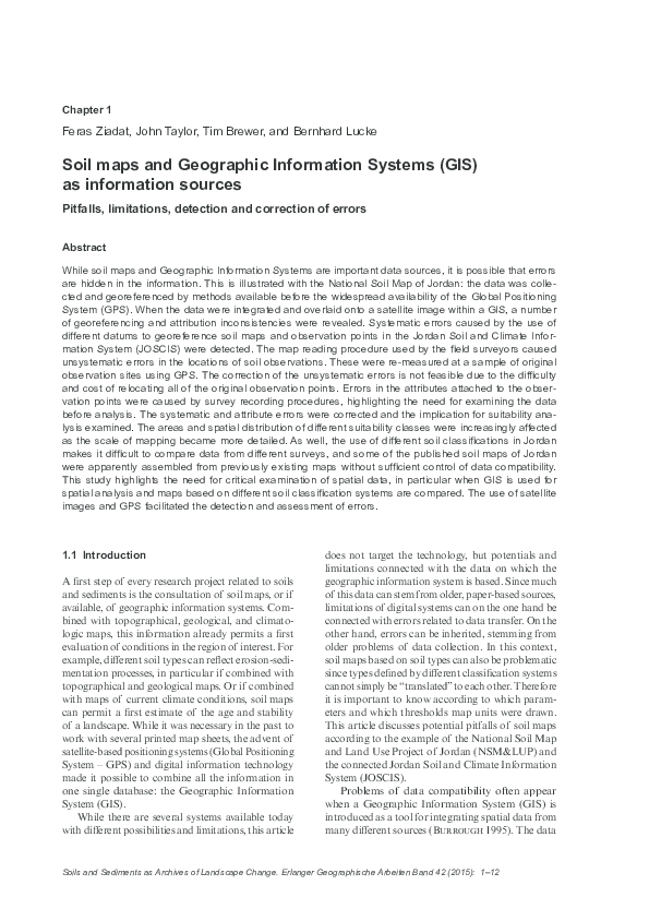 (PDF) Soil maps and Geographic Information Systems (GIS) as information sources: pitfalls ...