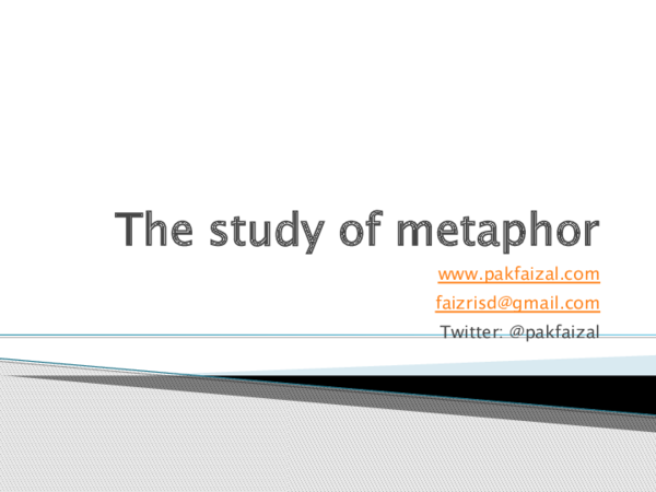 (PPT) The study of metaphor complete explanation