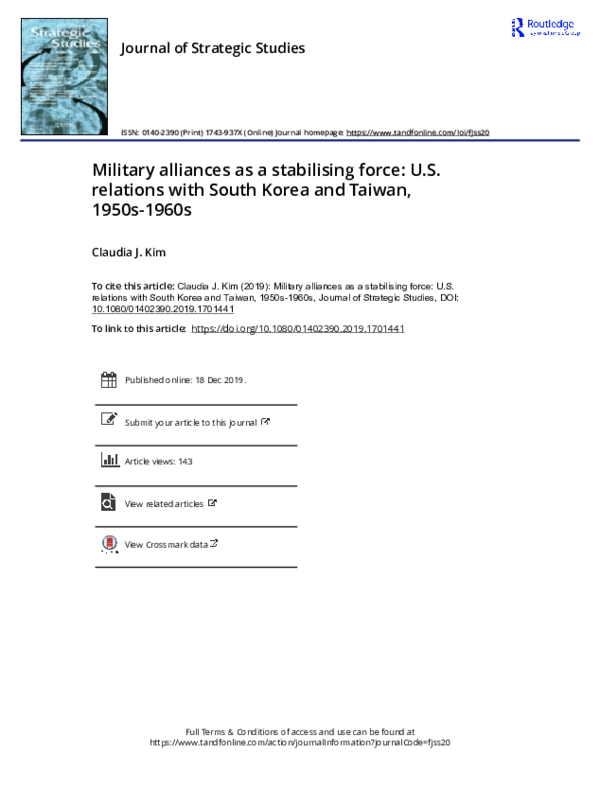 (PDF) Military alliances as a stabilising force: U.S. relations with ...