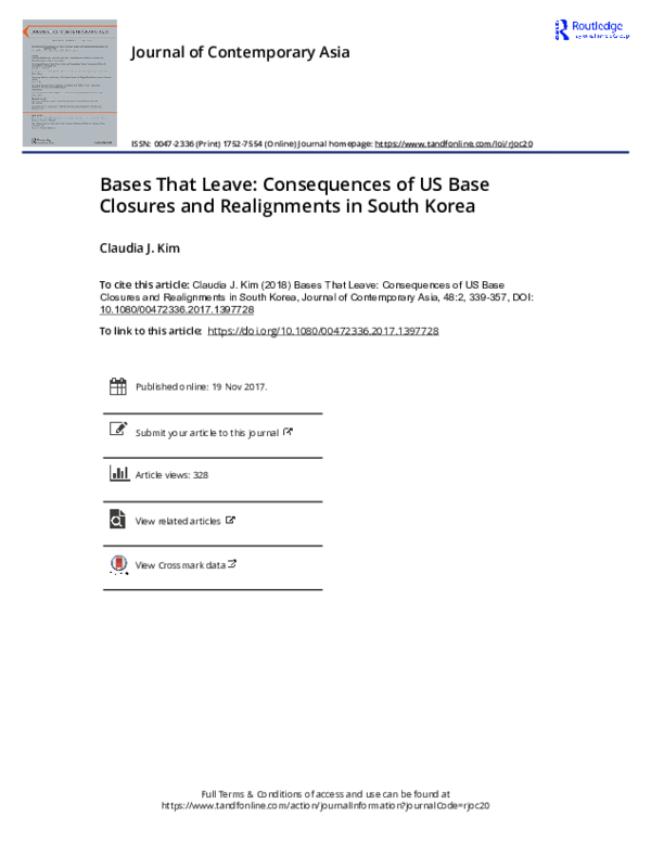 (PDF) Bases That Leave: Consequences of US Base Closures and ...