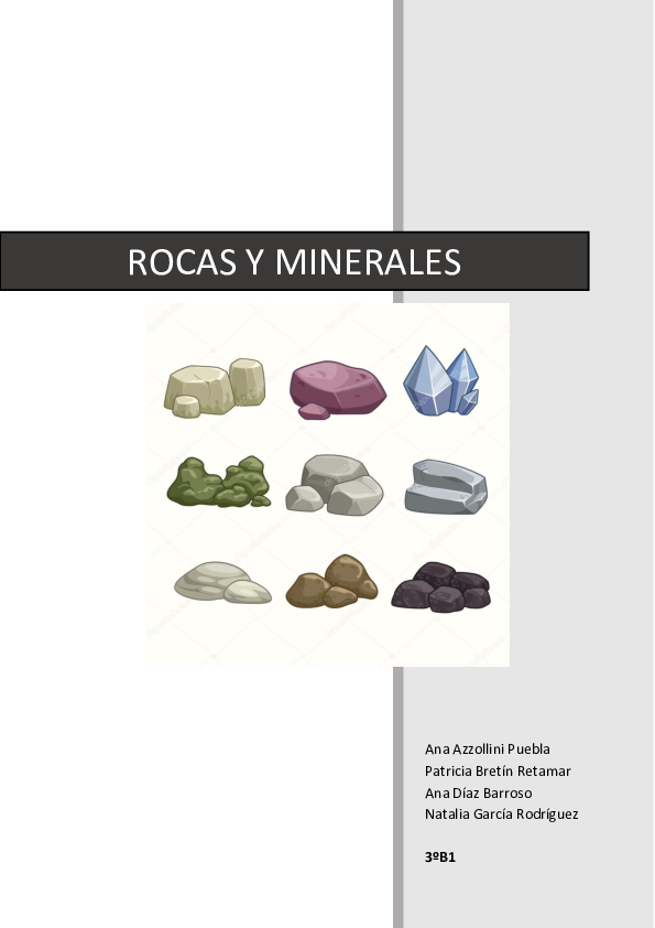 Hoja De Trabajo Sobre Tipos De Rocas Y Minerales Colección De Rocas Y