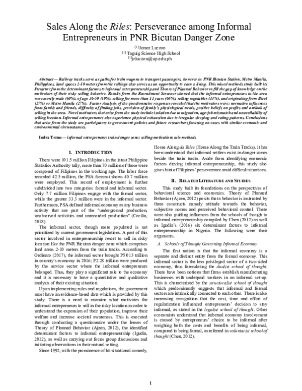 (PDF) Sales Along the Riles