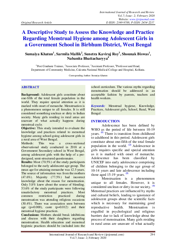 (PDF) A Descriptive Study to Assess the Knowledge and Practice ...