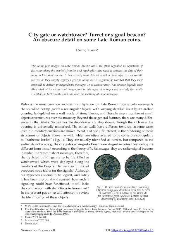 (PDF) City gate or watchtower? Turret or signal beacon? An obscure ...