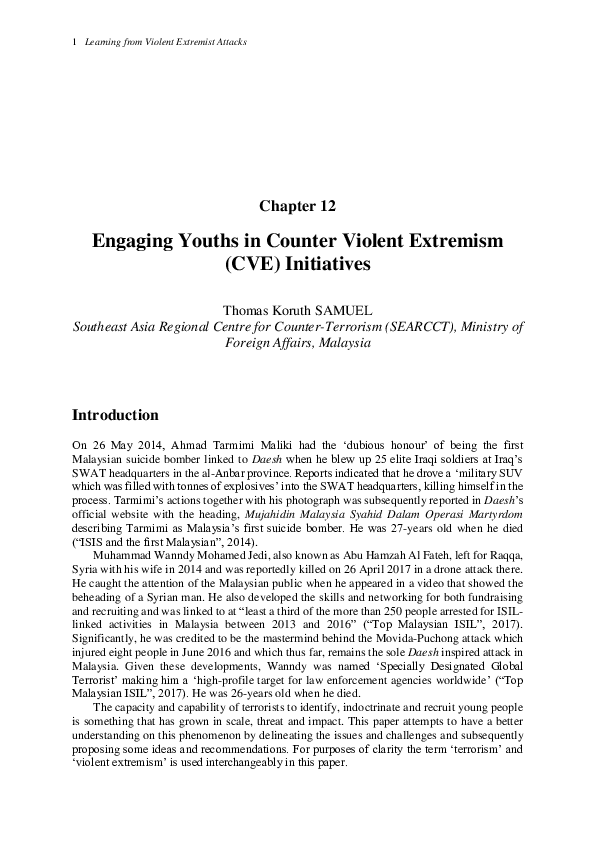 Pdf Engaging Youth In Cve Initiatives 2984