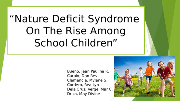 (PPT) Nature Defixit Disorder