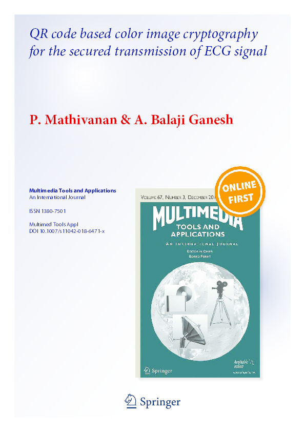 (PDF) Multimedia Tools and Applications An International Journal QR ...