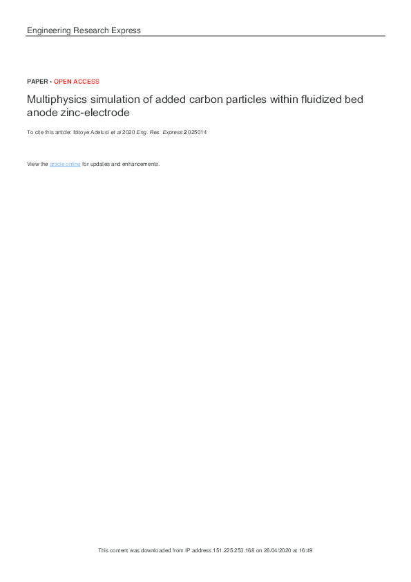 (PDF) Engineering Research Express Multiphysics simulation of added ...