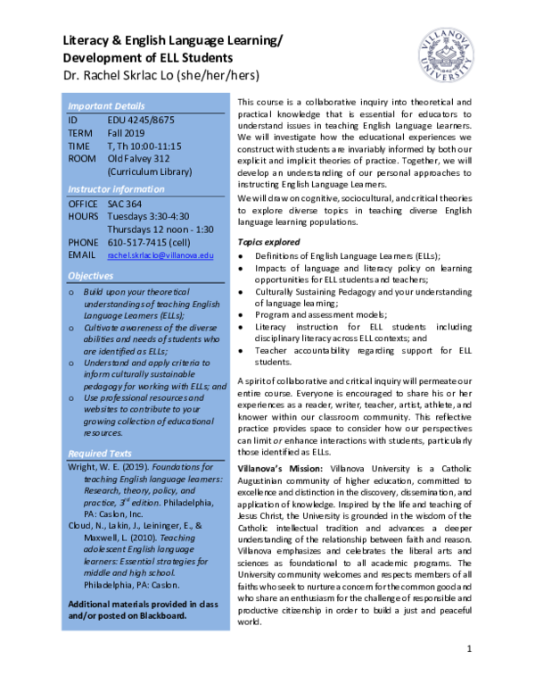 (PDF) Literacy and English Language Learners