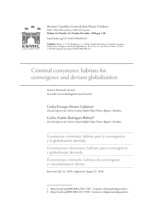 (PDF) Criminal ecosystems: habitats for convergence and deviant ...
