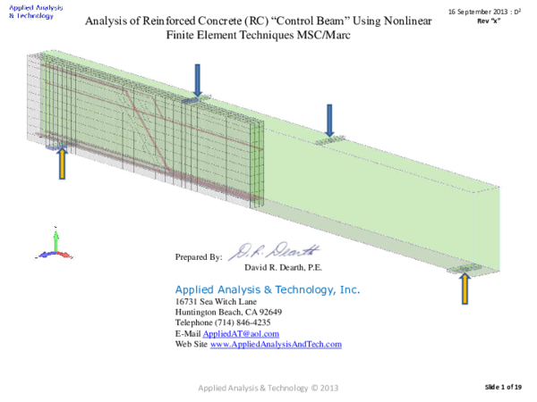 (PDF) Analysis of Reinforced Concrete (RC) "Control Beam" Using Nonlinear Finite Element ...
