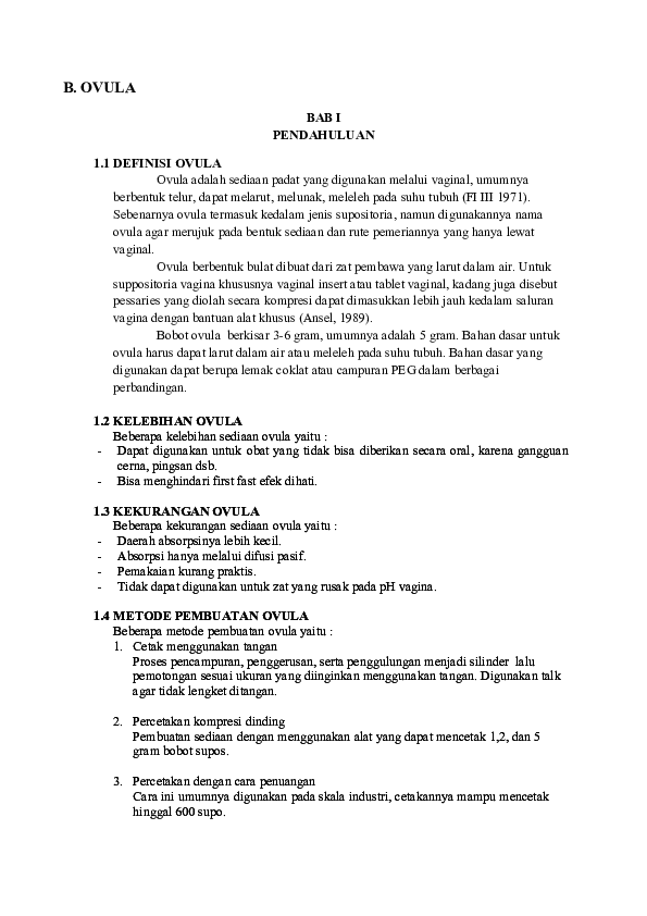 (DOC) LAPORAN PRAKTIKUM PEMBUATAN OVULA-1B