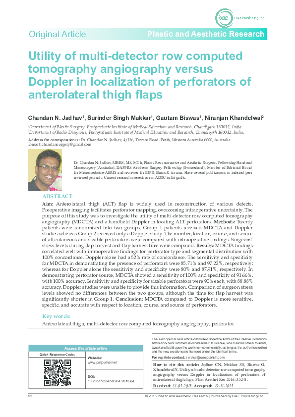 Pdf Utility Of Multi Detector Row Computed Tomography Angiography Versus Doppler In