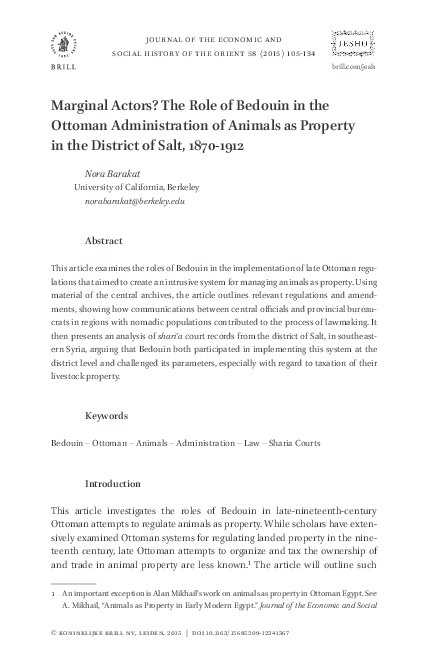 (PDF) Journal of the Economic and Social History oMarginal Actors? The ...