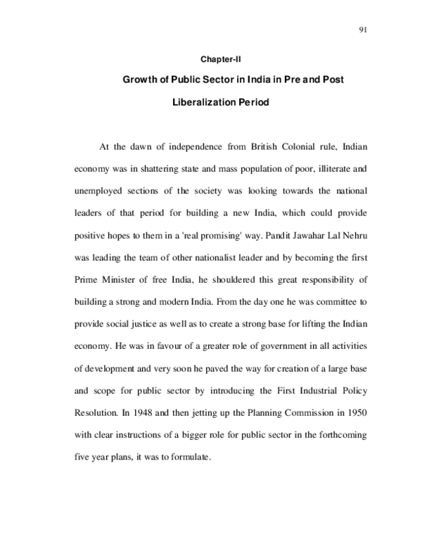 (PDF) Growth of Public Sector in India in Pre and Post Liberalization ...