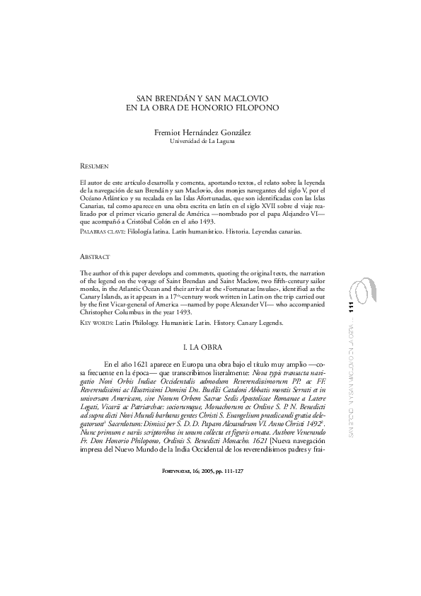 (PDF) SAN BRENDÁN Y SAN MACLOVIO EN LA OBRA DE HONORIO FILOPONO