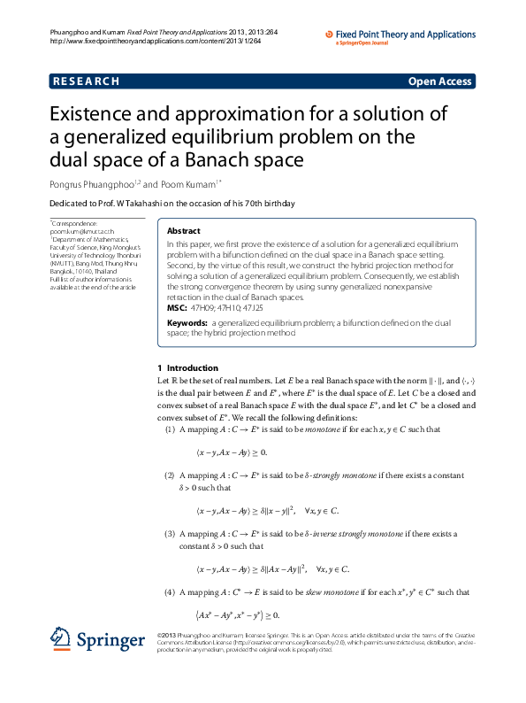 Pdf Existence And Approximation For A Solution Of A Generalized
