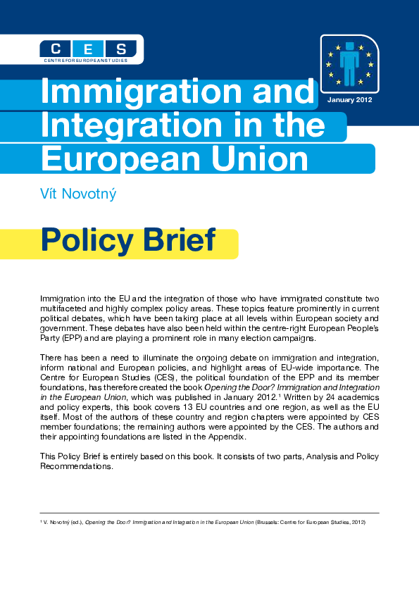 (PDF) Immigration and Integration in the European Union